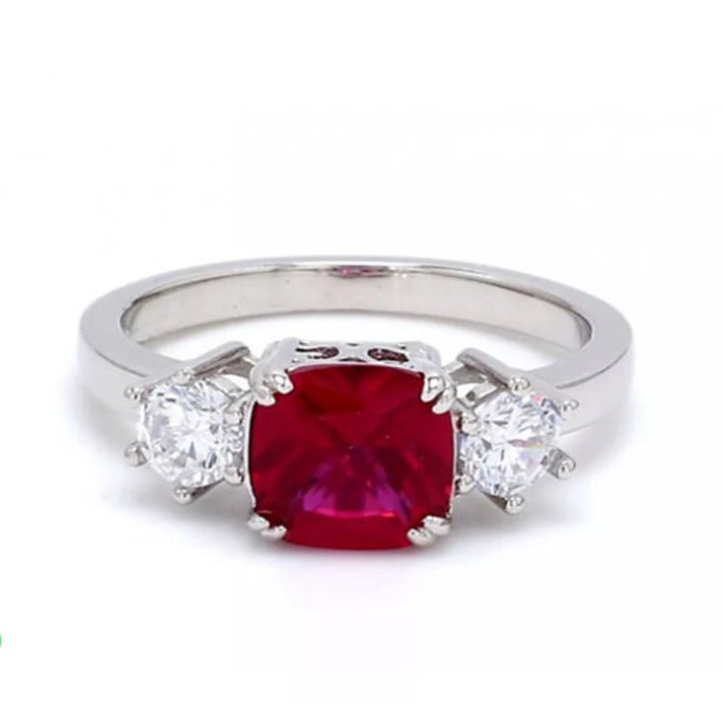 Red Ruby Ring Sterling Silver Ring Genuine Ruby Ring-ruby - Etsy