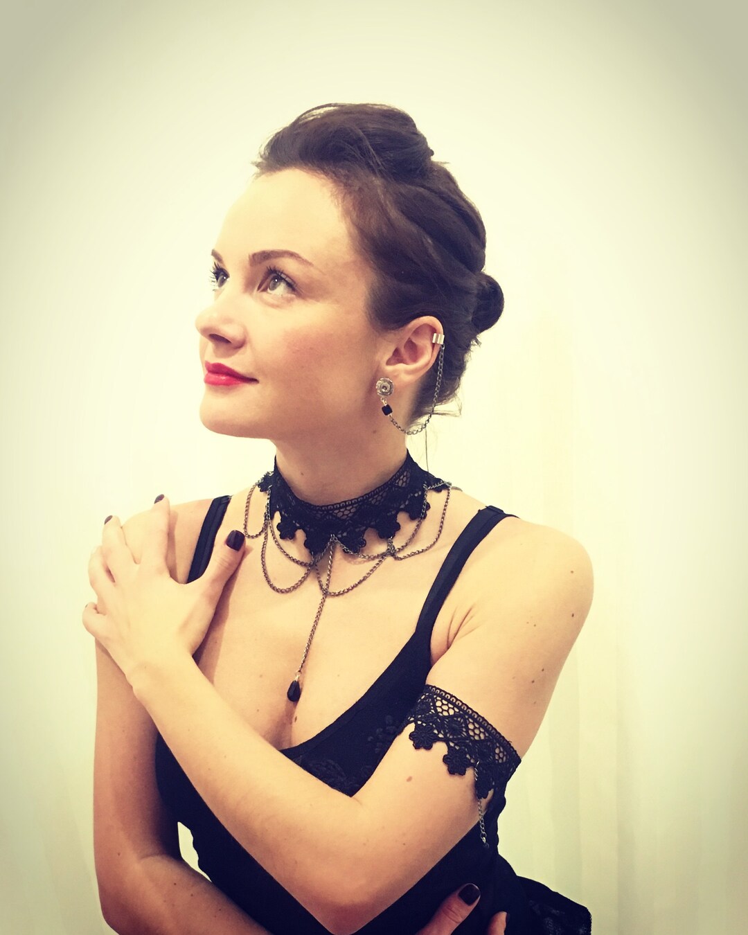 Chain Necklace Lace Necklace Cuff Earrings Chain Lace Bracelet Chain ...