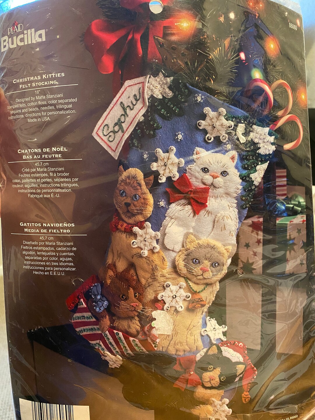 Bucilla Christmas Kitties Stocking KIT - Etsy