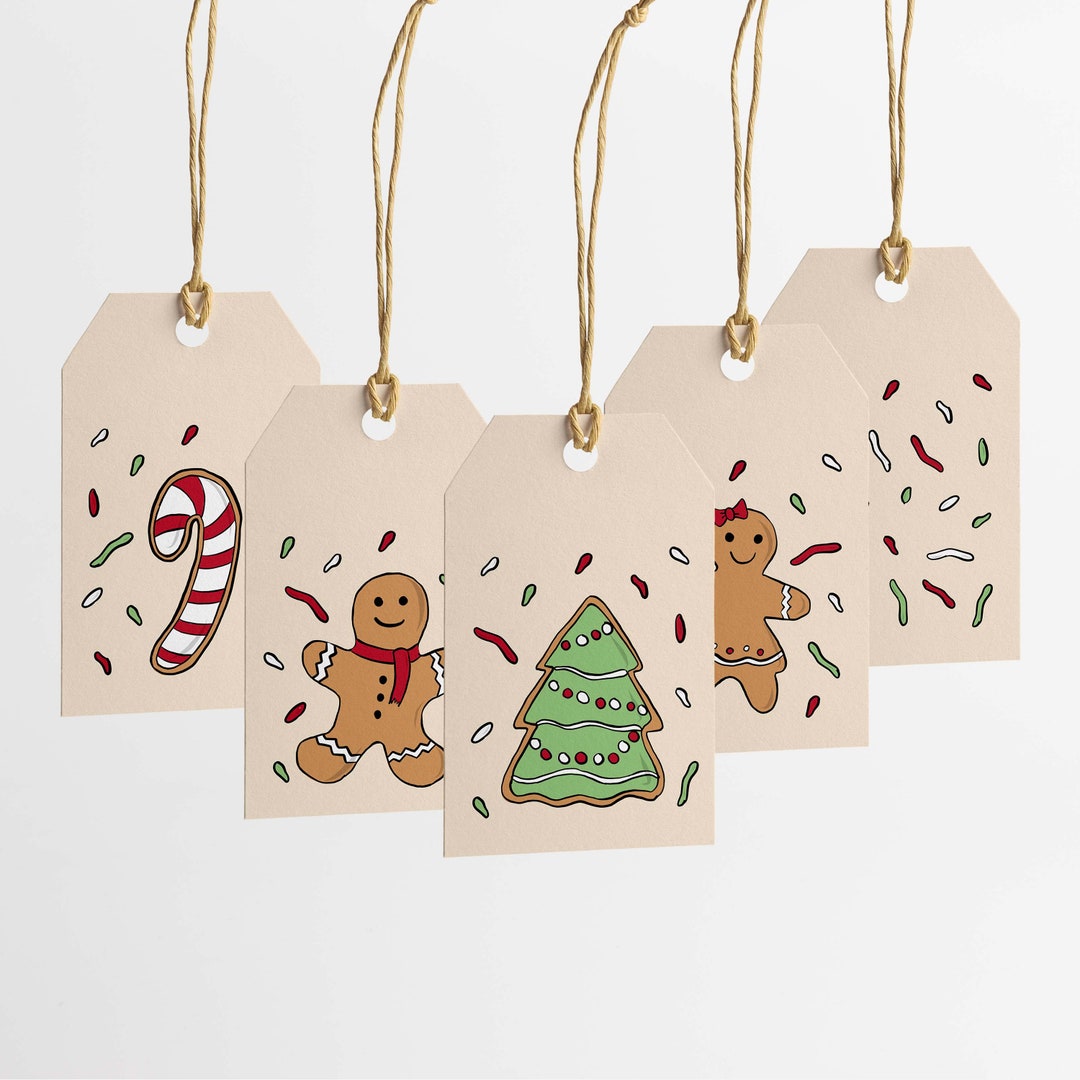 Christmas Gingerbread Gift Tag pack of 5 - Etsy