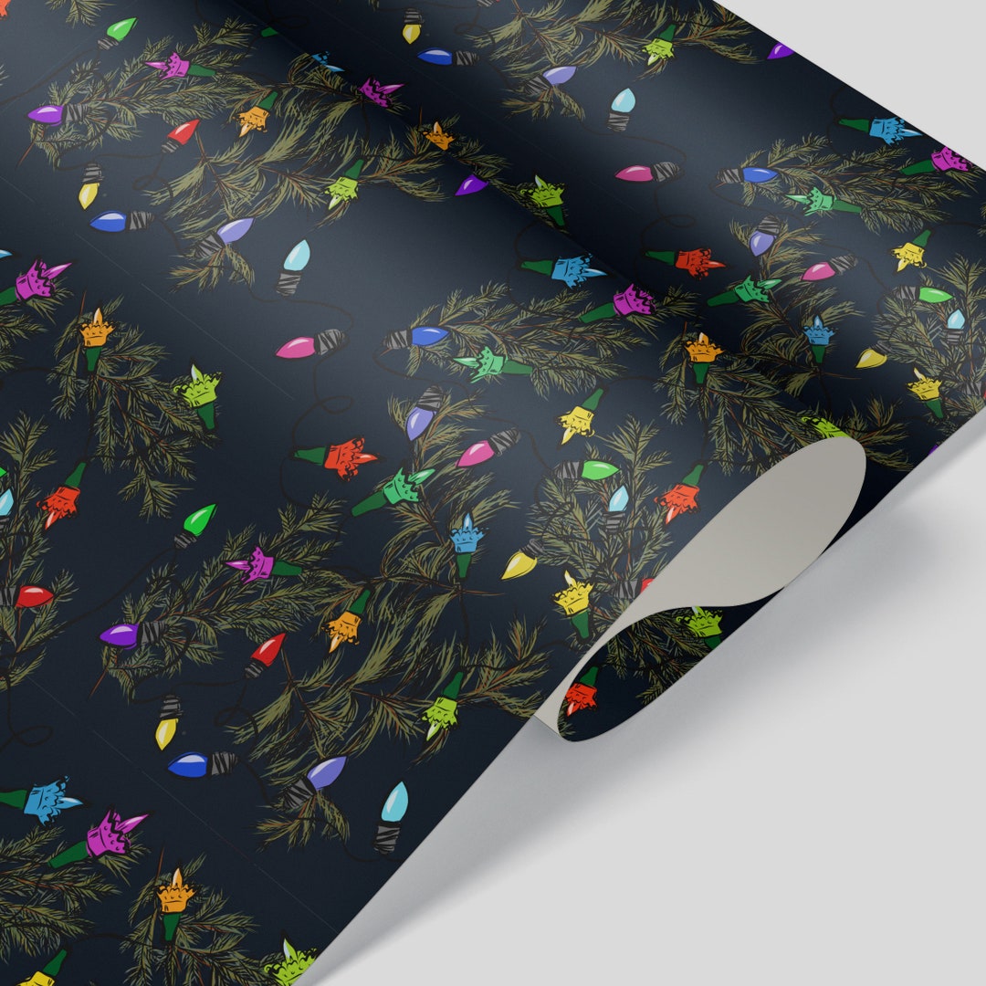 Retro Christmas Tree Lights Luxury Wrapping Paper / Gift Wrap - Etsy UK