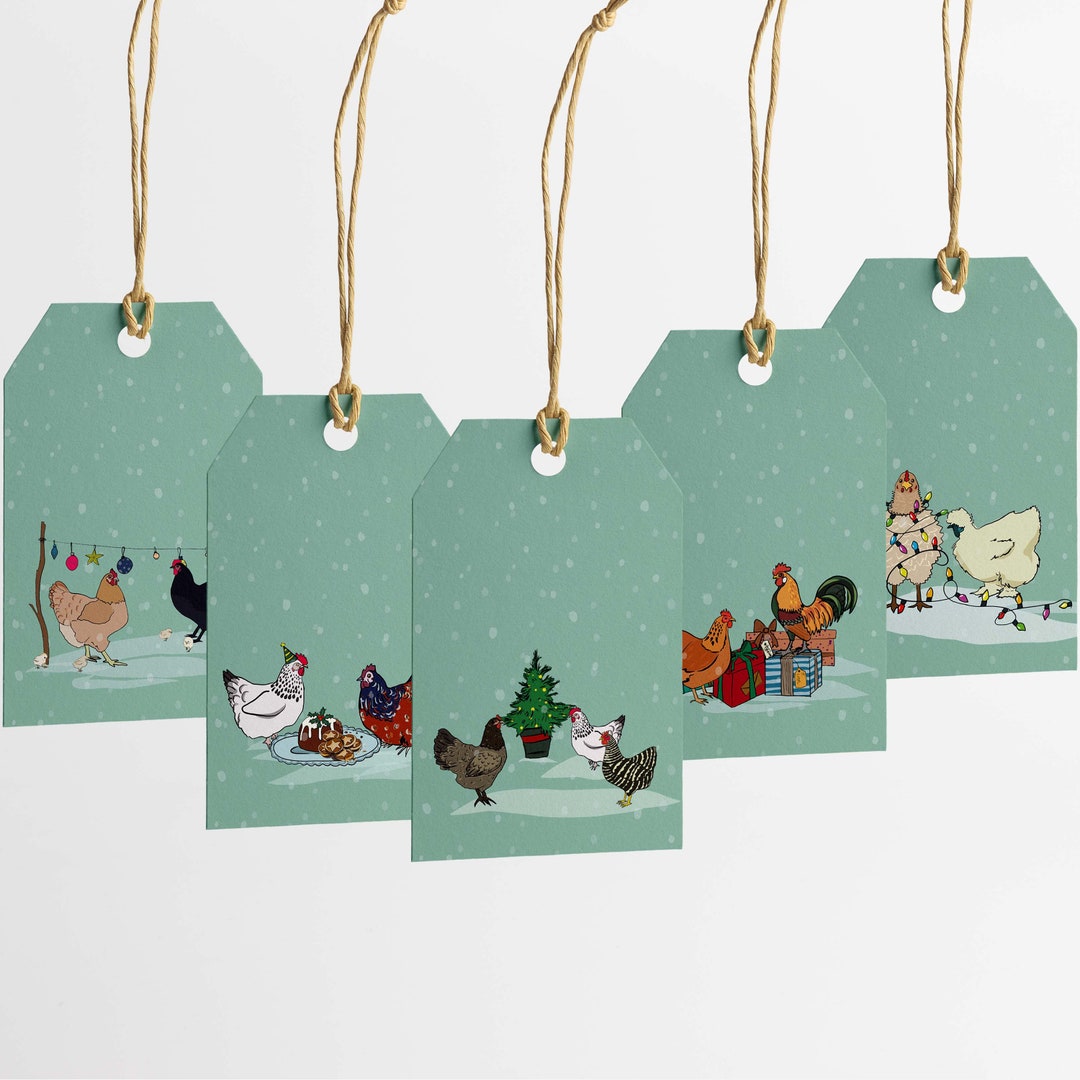 Christmas Chicken Gift Tag (pack of 5) - Etsy UK
