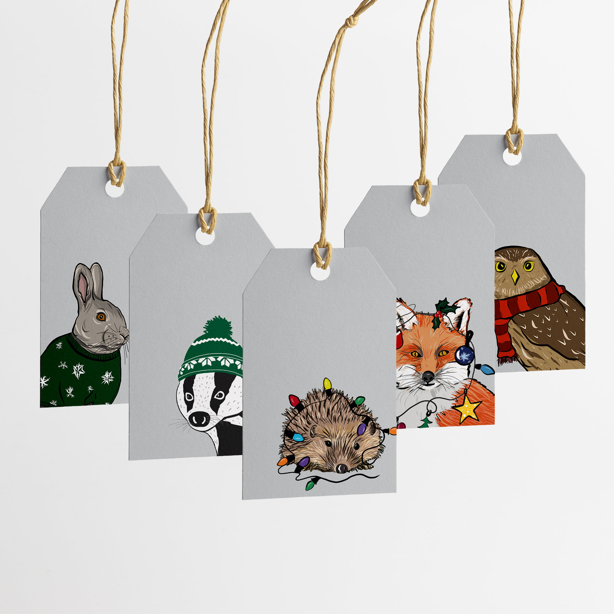 Festive Woodland Animal Christmas Gift Tag (pack of 5) - Etsy UK