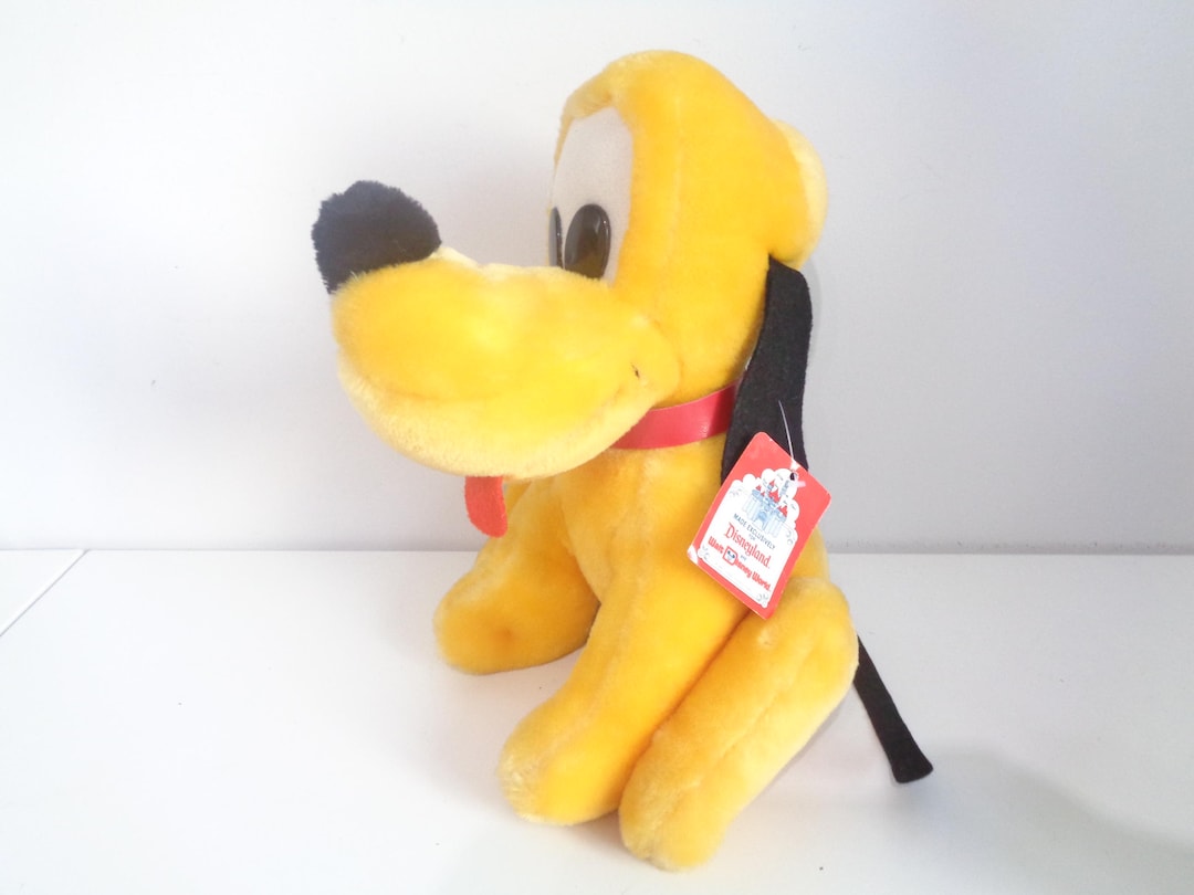 Vintage Disney Pluto Dog Soft Plush Toy From Disneyland With Original ...