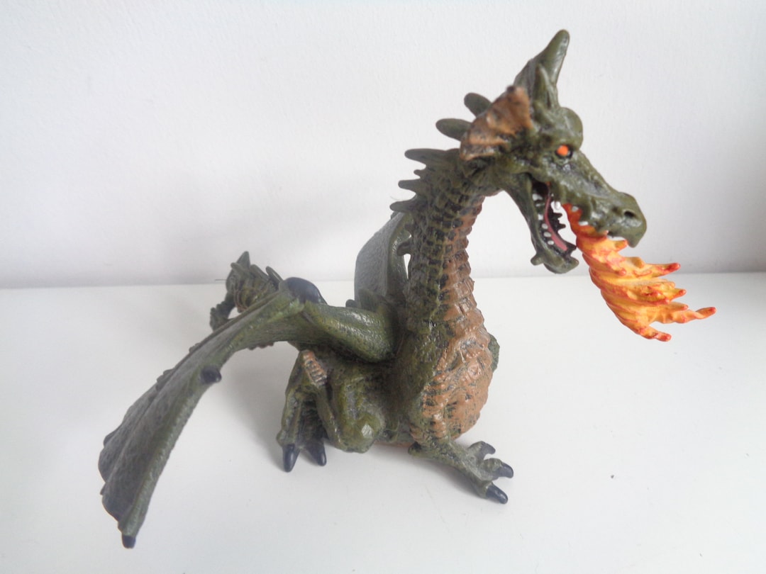 Fire Breathing Dragon Toy Model Figure by Papo Vintage - Etsy