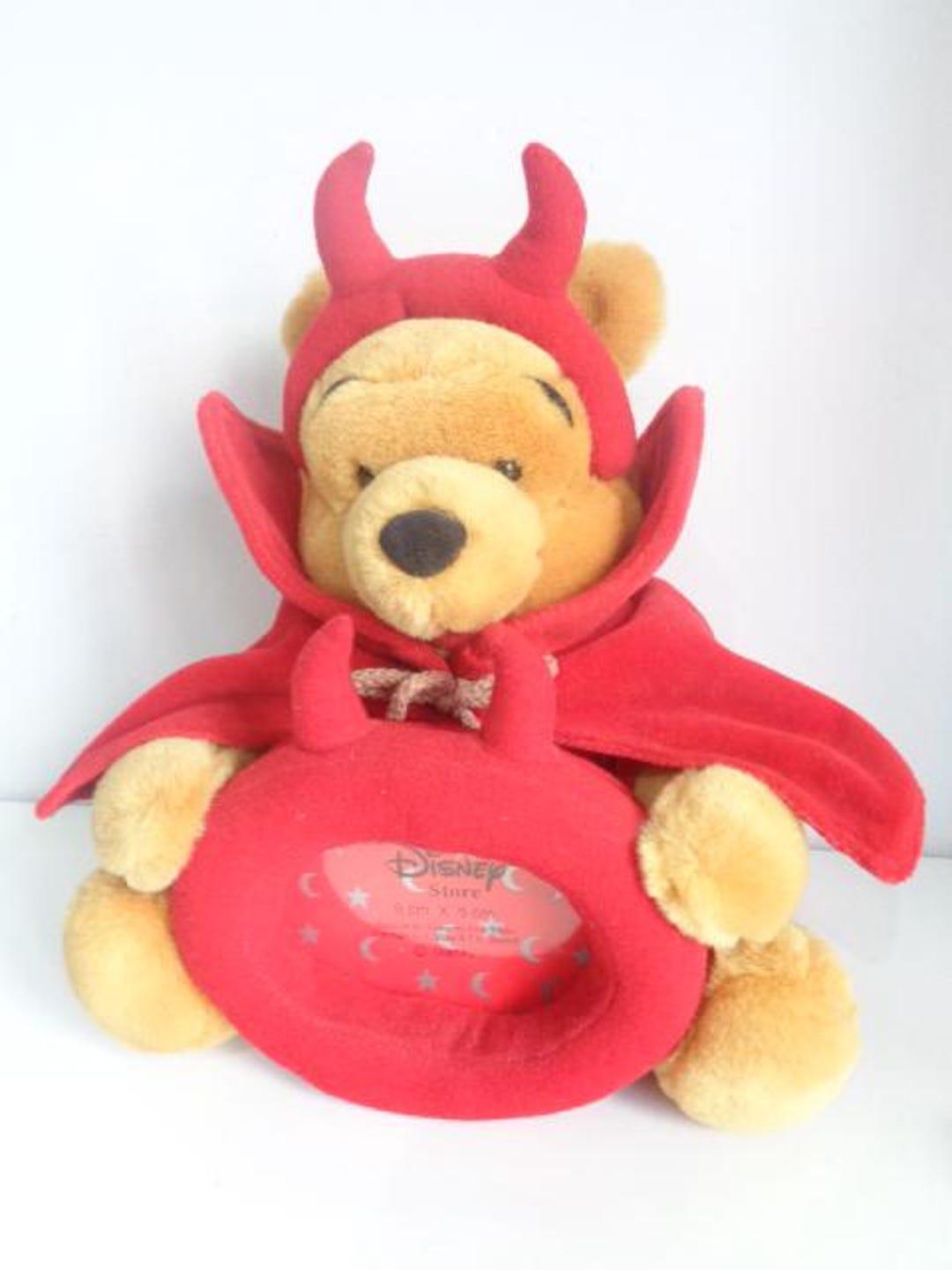 Winnie the Pooh Bear Red Devil Photo Frame Disney Store Soft Plush Toy ...