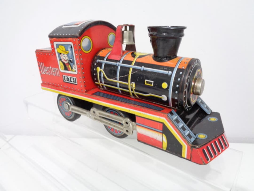 Vintage 0741 Daiya Trademark Litho WESTERN Train Engine Tin Toy Japan ...