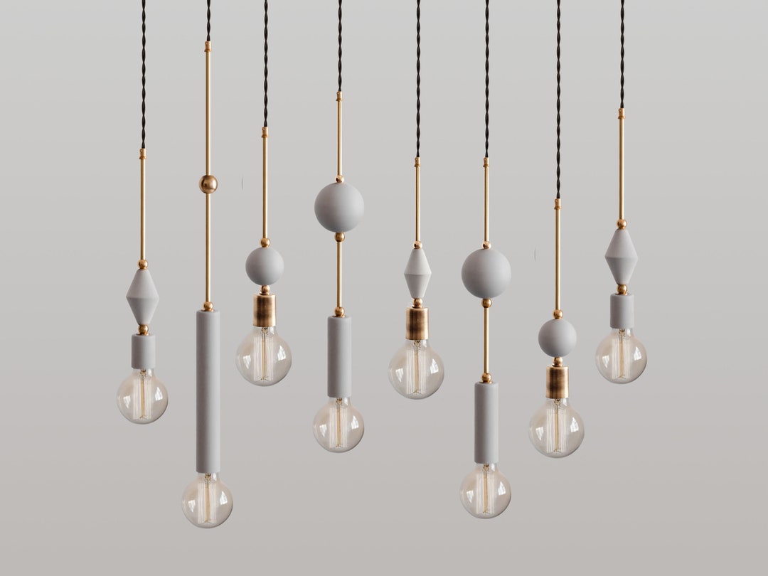 Set of 8 Jewels and Beads Pendant LAMP Scandinavian Chandelier Ceiling ...