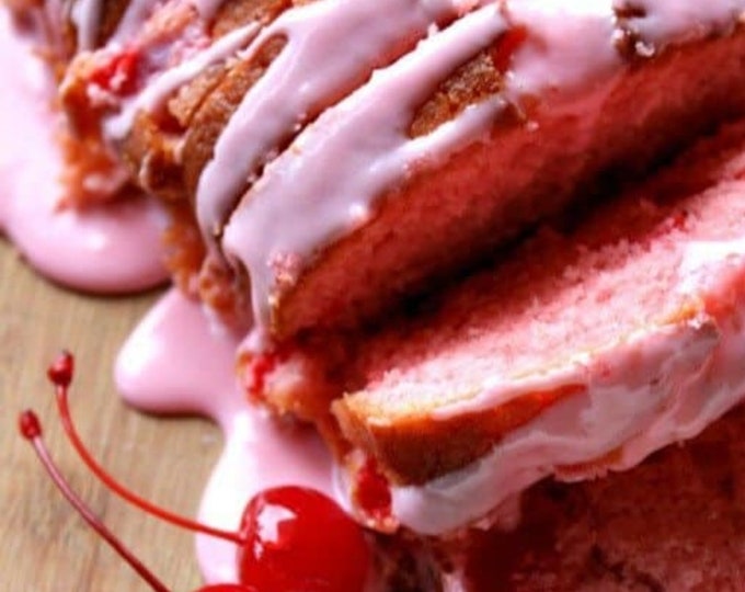 Baked Fresh Cherry Loaf Bread With Cherry Icing. Baked Fresh, Bread ...