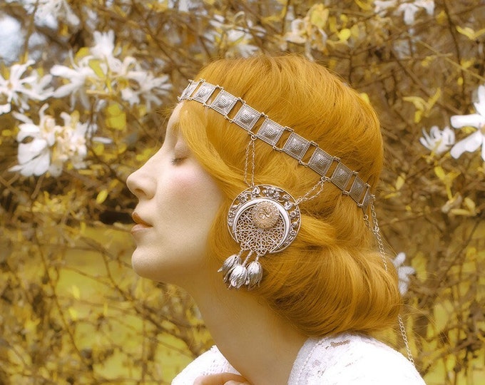 Art Nouveau bastet Headdress Crown Headdress Headpiece Wedding Mucha - Etsy