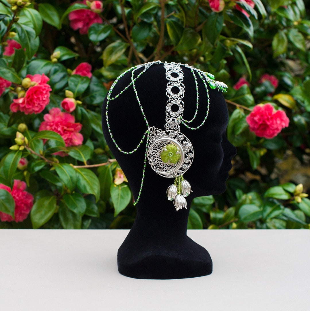 Art Nouveau "lady Green" Headdress - Crown - Headdress - Headpiece ...
