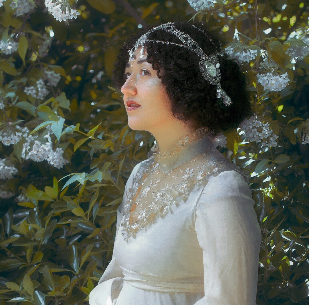 Art Nouveau "white Dragonfly" Headdress - Crown - Headdress - Headpiece ...