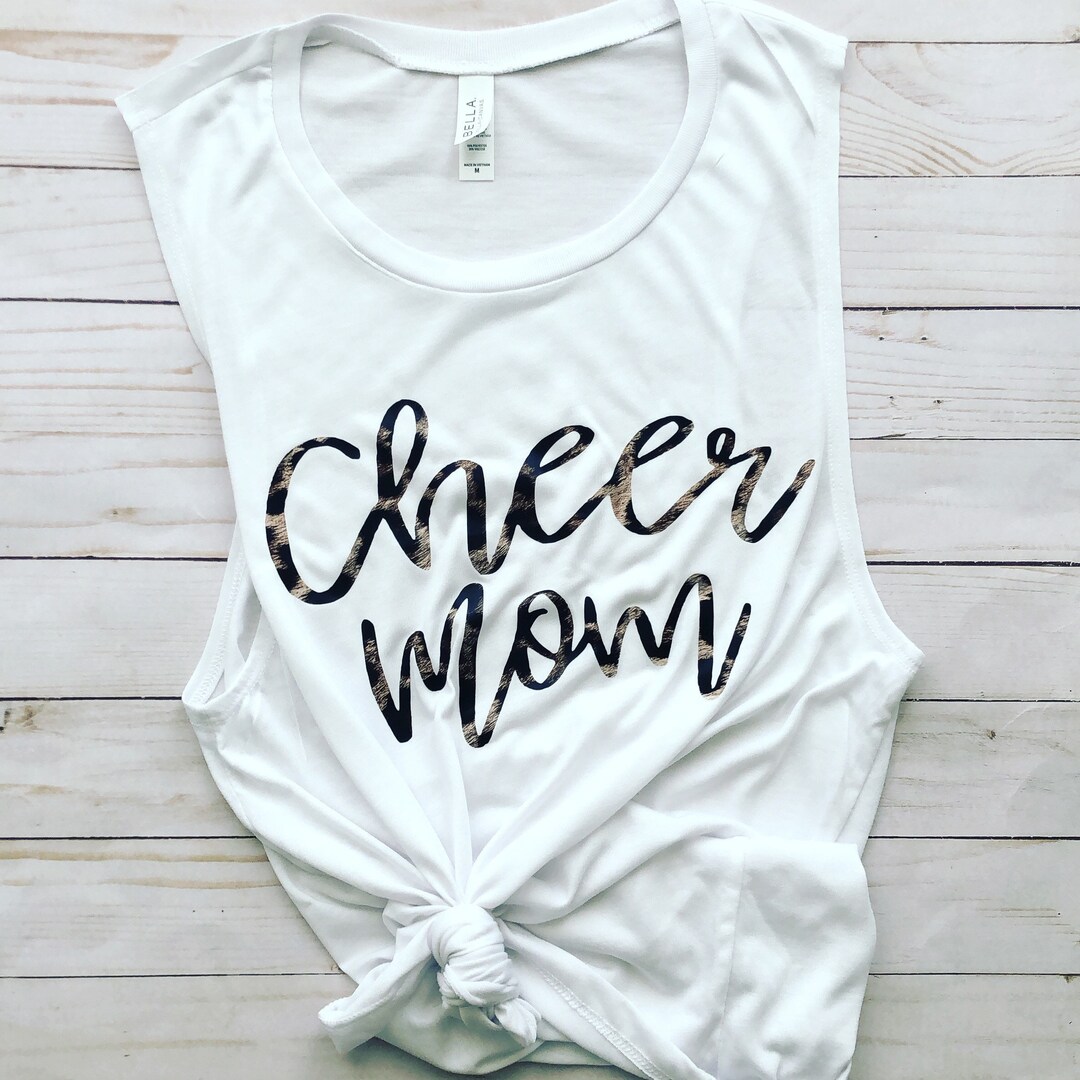 Cheer Mom, Leopard Print Tank, Cheer Mom Tank, Cheer Mom T-shirt, Bella ...