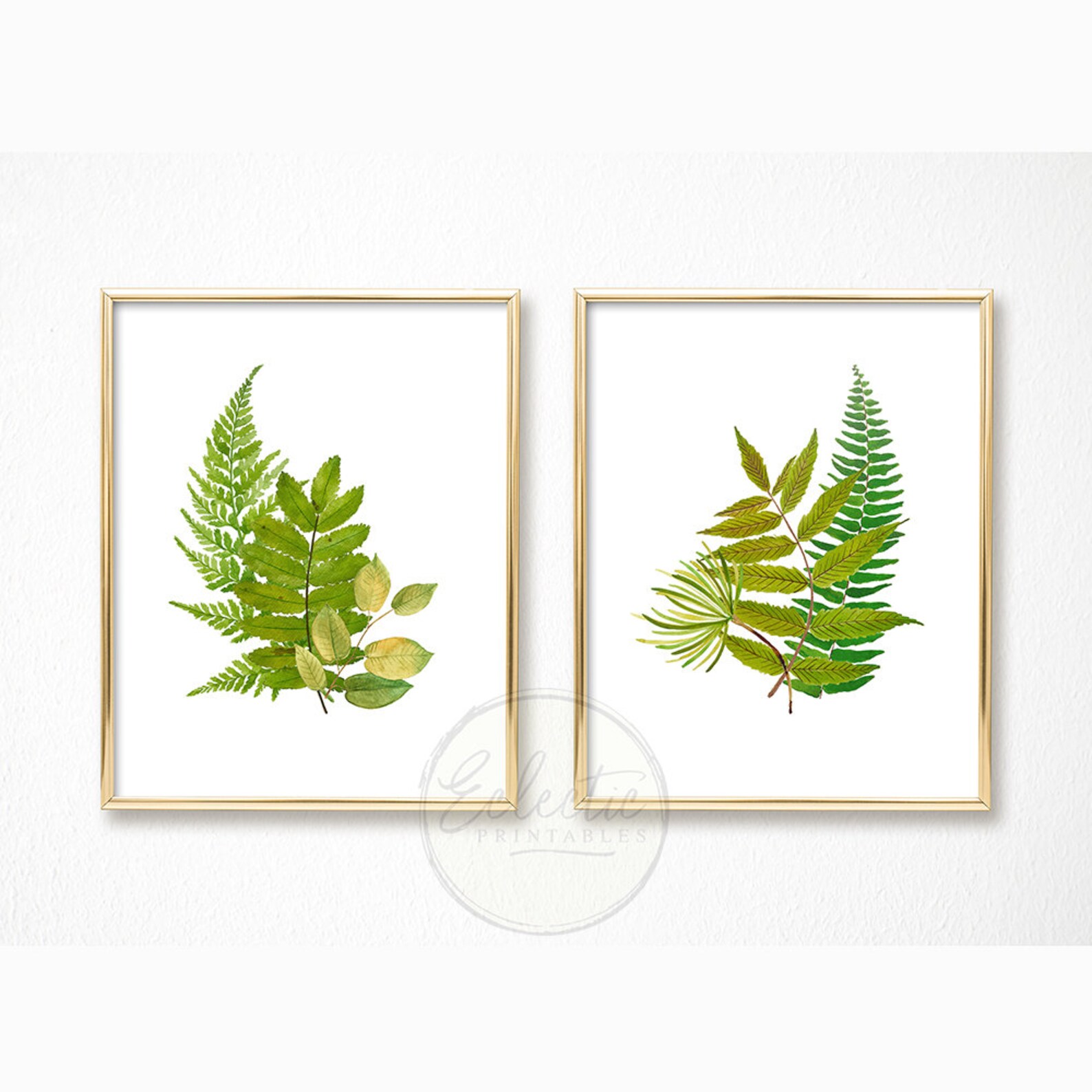 Greenery Prints Set of 2 Printable Greenery Wall Art Decor - Etsy