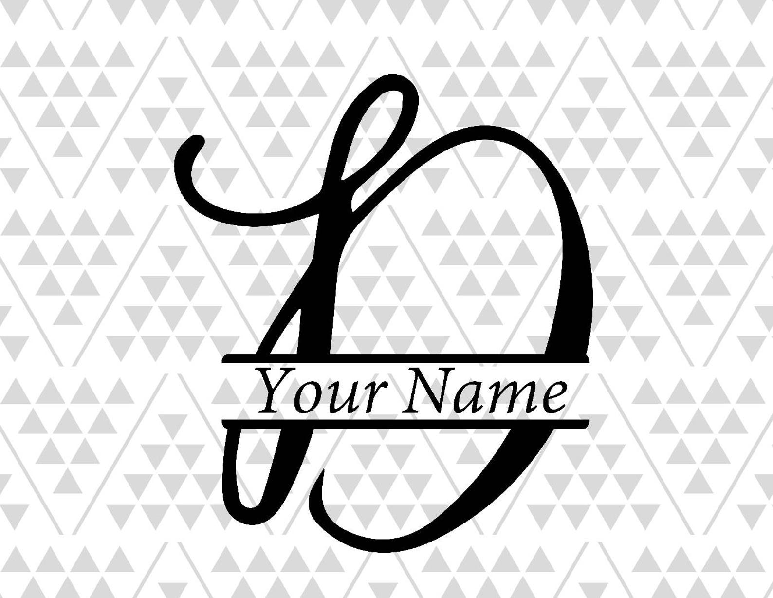 Monogram Letter D Split Letter D Silhouette Files Digital | Etsy UK
