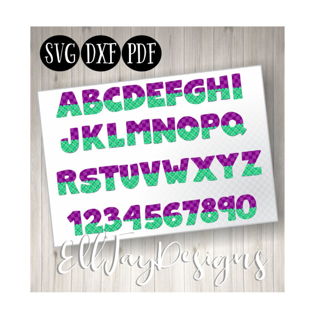 Mermaid Font Svg, Mermaid Tail Font, Fish Scale Font, Silhouette Cut ...