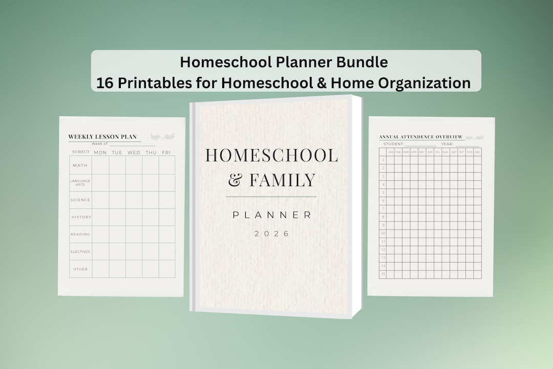 2026 Homeschool Planner Printable PDF | Family Weekly Planner ...