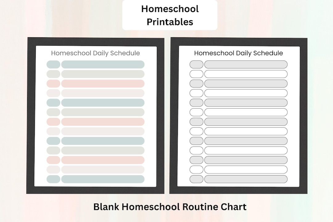 Homeschool Daily Routines Visuals – Printable Schedule Charts - Etsy