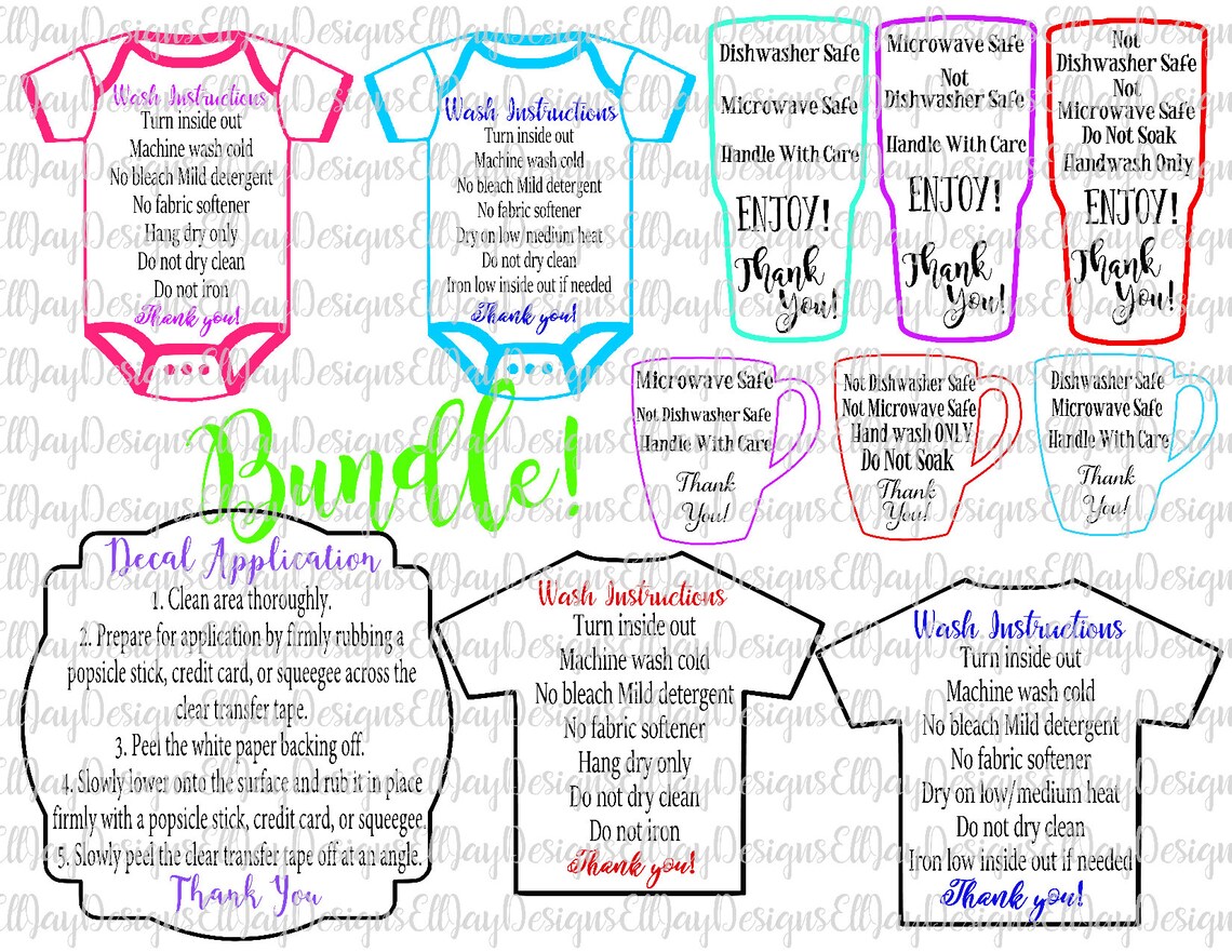 Care Card Svg Bundle Care Card Bundle Decal Application Svg - Etsy