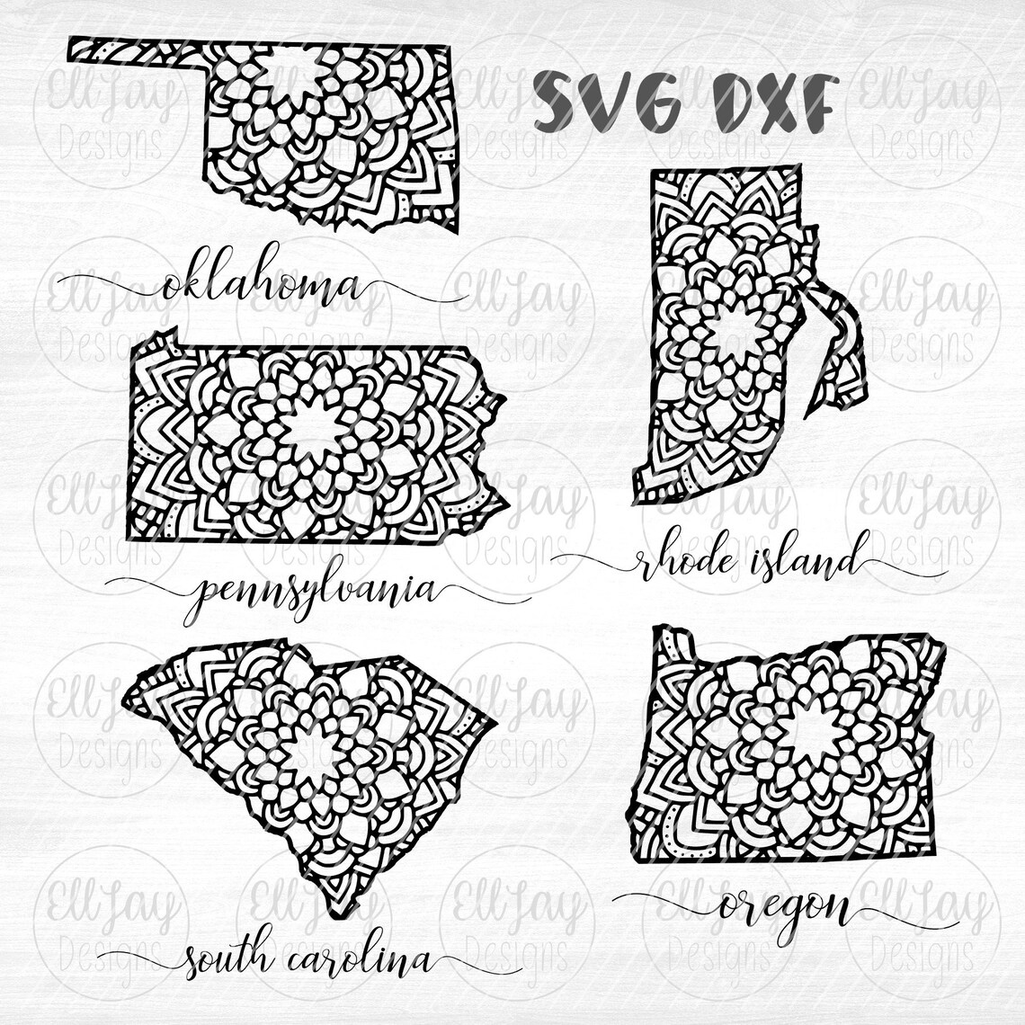 50 States SVG Mandala States Svg Svg Bundle 50 Designs - Etsy