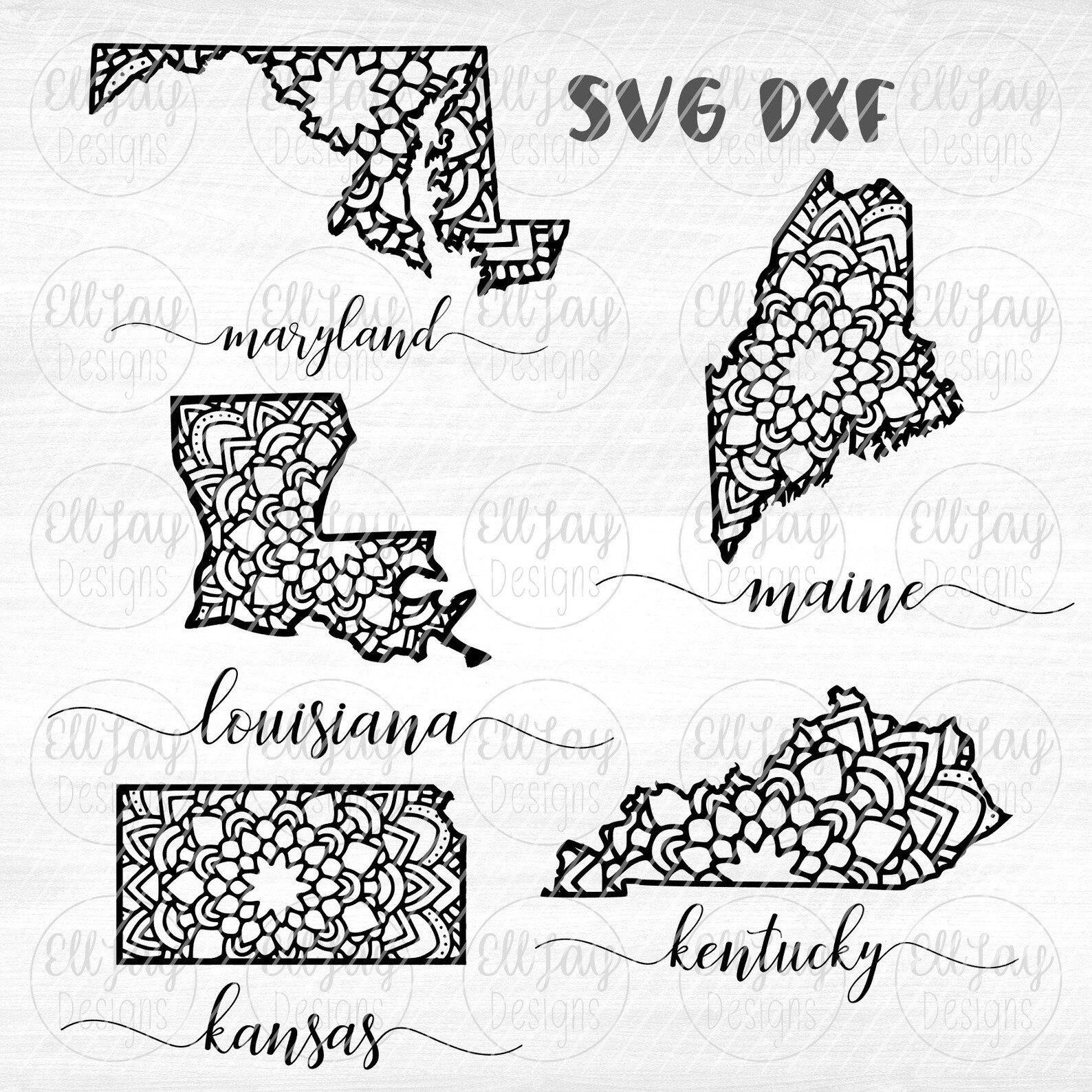 50 States SVG Mandala States Svg Svg Bundle 50 Designs - Etsy