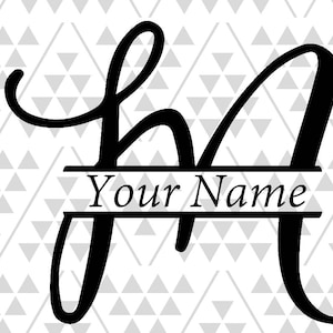 Monogram Letter M Split Letter M Silhouette Files Digital | Etsy