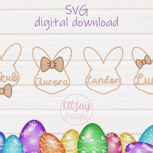 Easter Name Tag SVG for Glowforge, Silhouette, Cricut, Inkscape ...