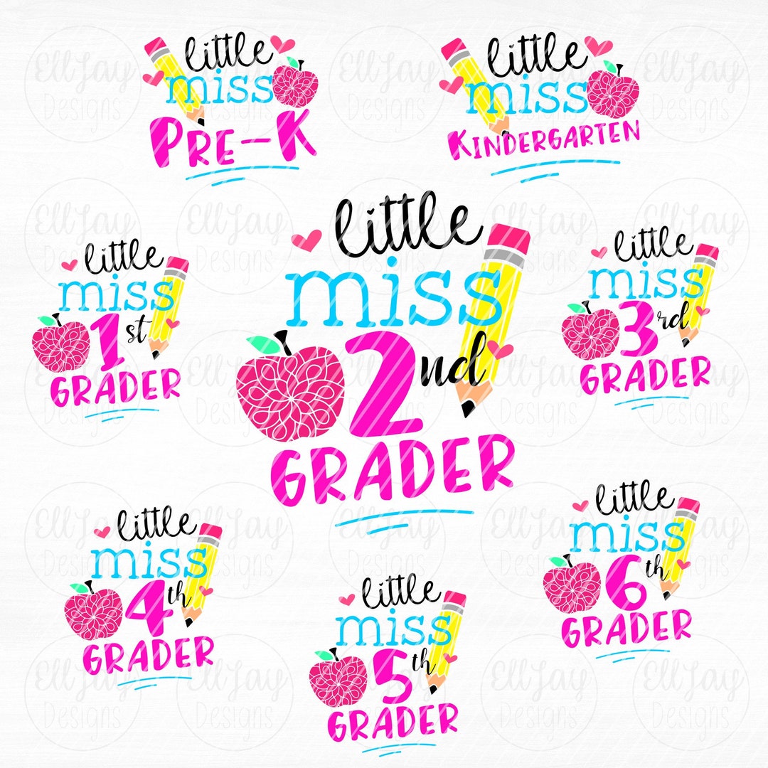 Back to School SVG Bundle Girls| 8 School Shirt Cut Files for Cricut ...