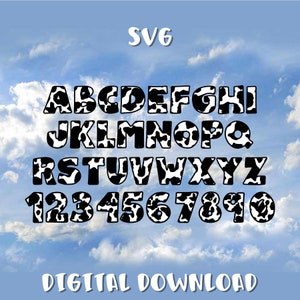 Cow Svg, Cow Print Svg, Cow Print Font, Animal Print Svg, Animal Print ...