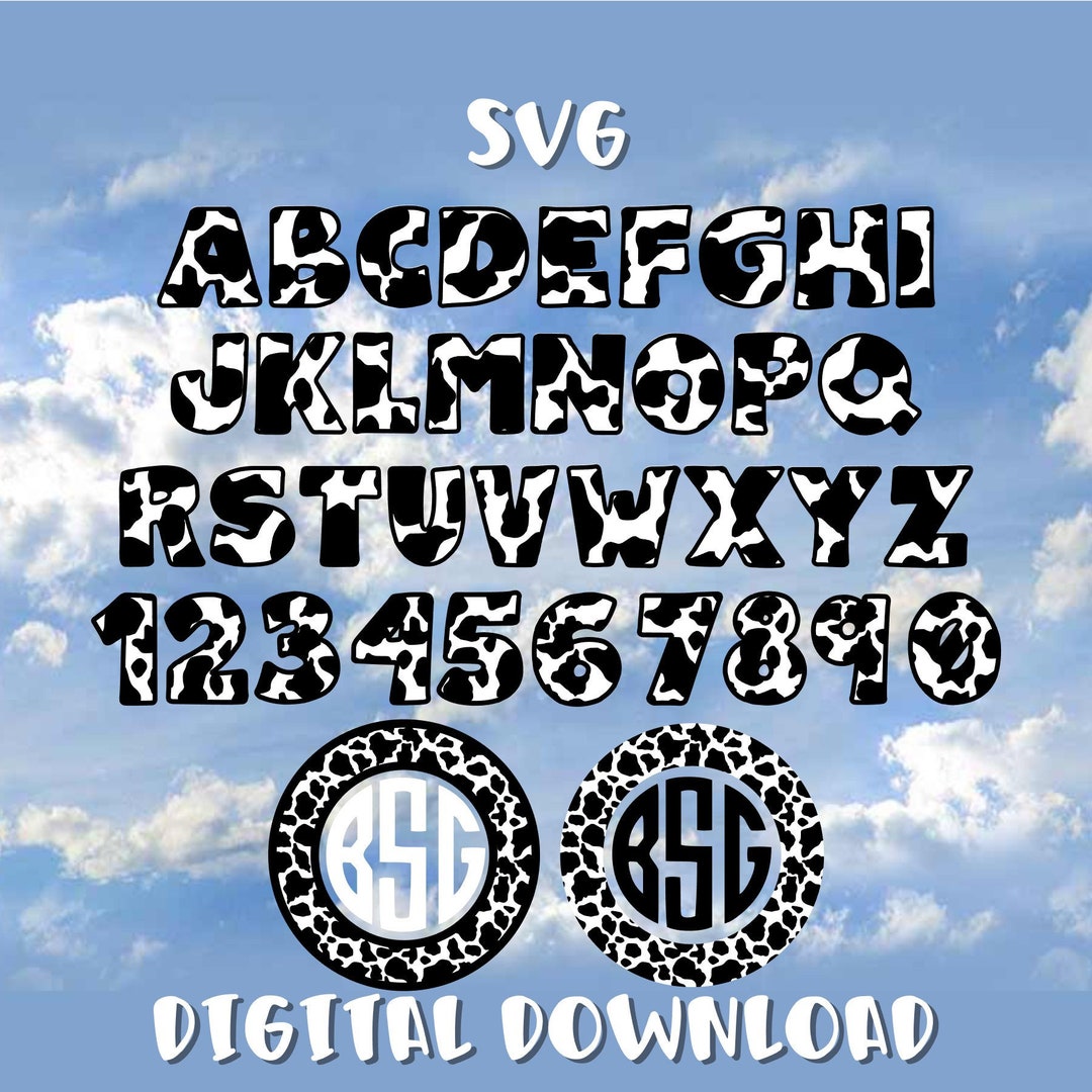 Cow Svg, Cow Print Svg, Cow Print Font, Animal Print Svg, Animal Print ...