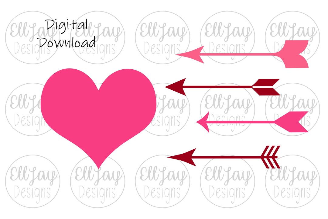 Valentine SVG, Valentine Heart Svg Bundle, Heart and Arrow, Cricut ...
