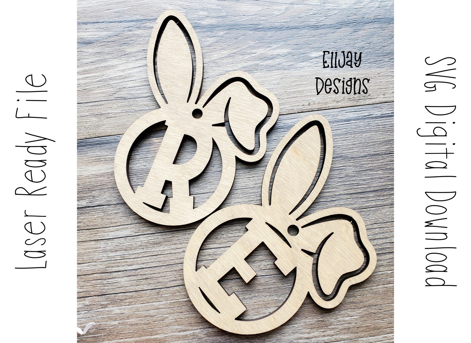 Easter Name Tag SVG for Glowforge, Bunny Letter Svg, Silhouette ...