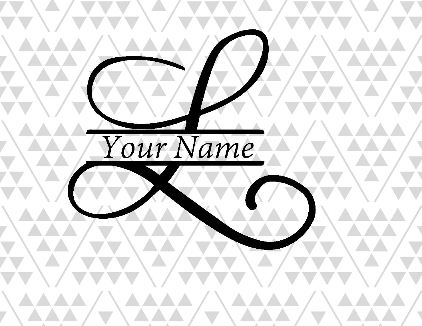 Monogram Letter L Split Letter L Silhouette Files Digital - Etsy