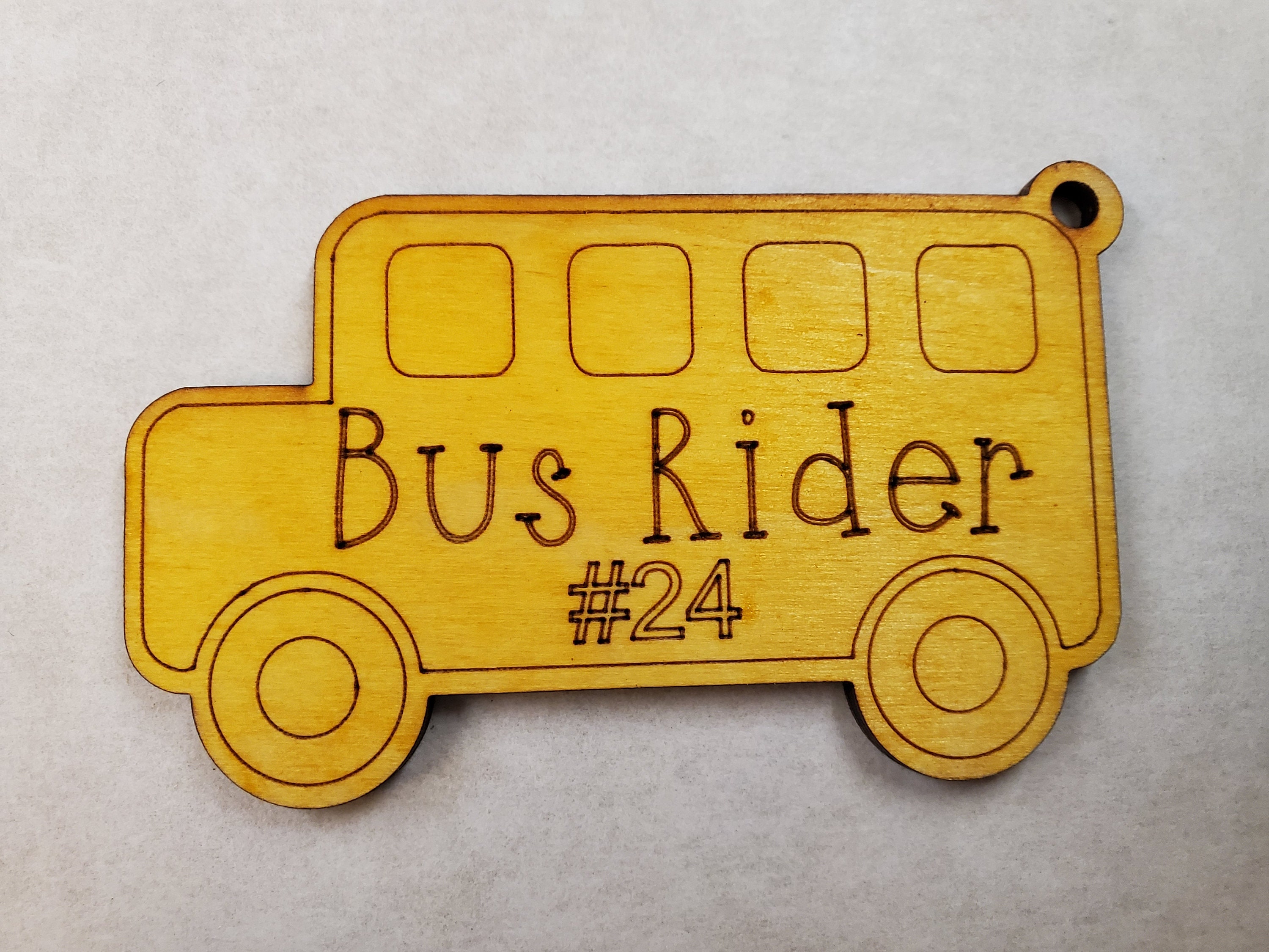 Bus rider tag laser svg file Car rider tag laser svg file | Etsy