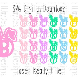 Easter Name Tag SVG for Glowforge, Bunny Letter Svg, Silhouette ...
