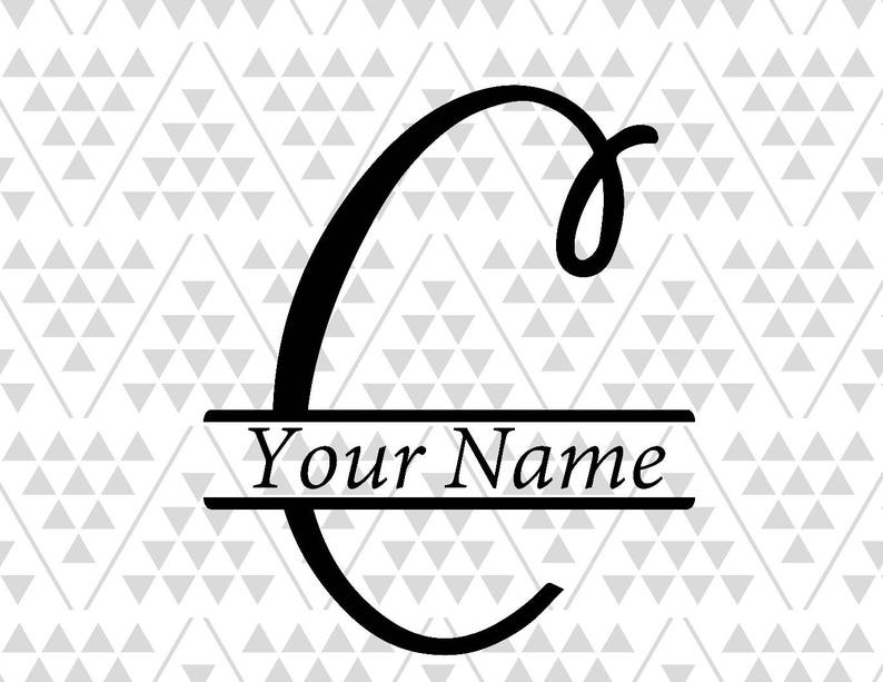 Monogram Letter C, Split Letter C, Silhouette Files, Digital Cut Files ...