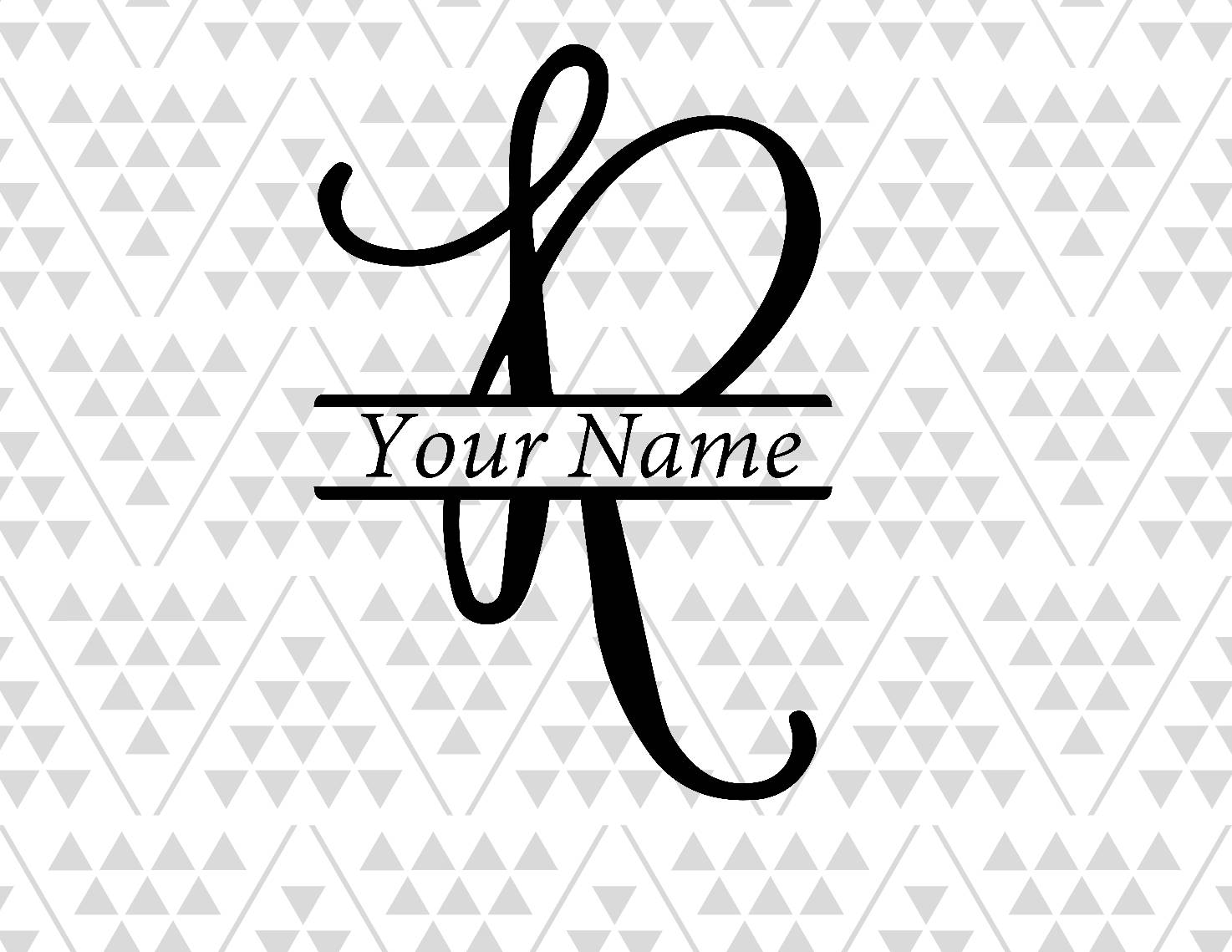 Monogram Letter R, Split Letter R, Silhouette Files, Digital Cut Files ...