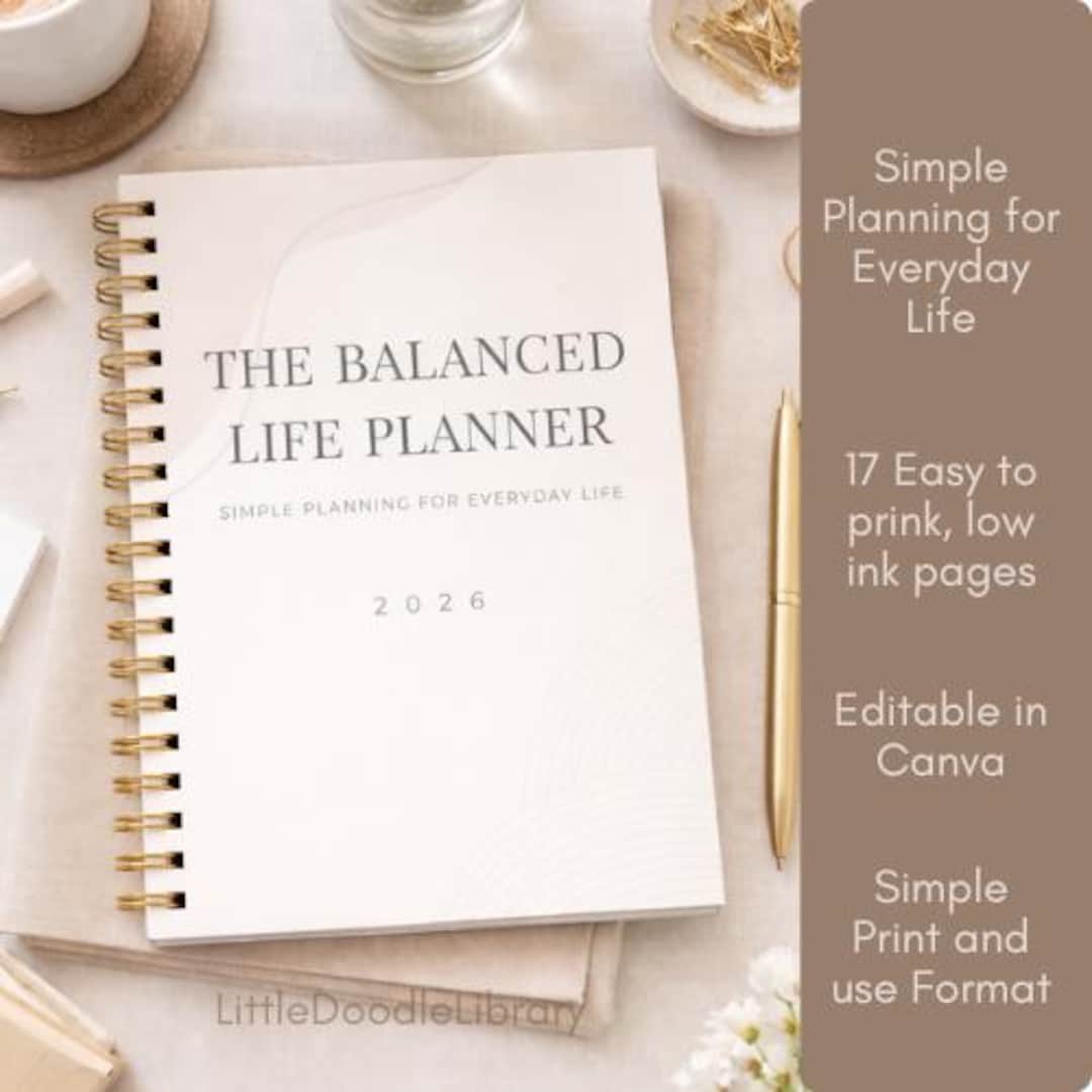The Balanced Life Planner 2026 Printable | Soft Pastel Life Planner ...