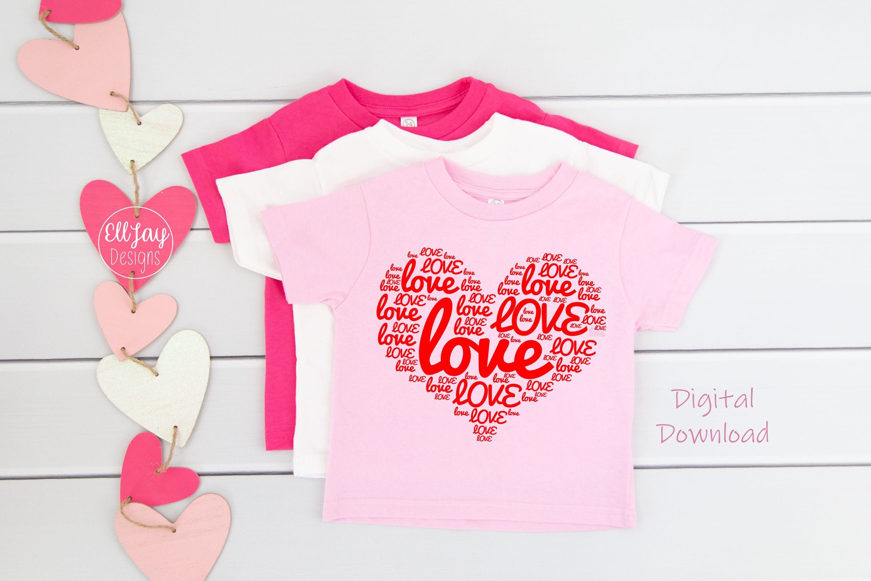 Love Word Art Heart Svg, Valentine's Day SVG, SVG for Women, Heart Svg ...