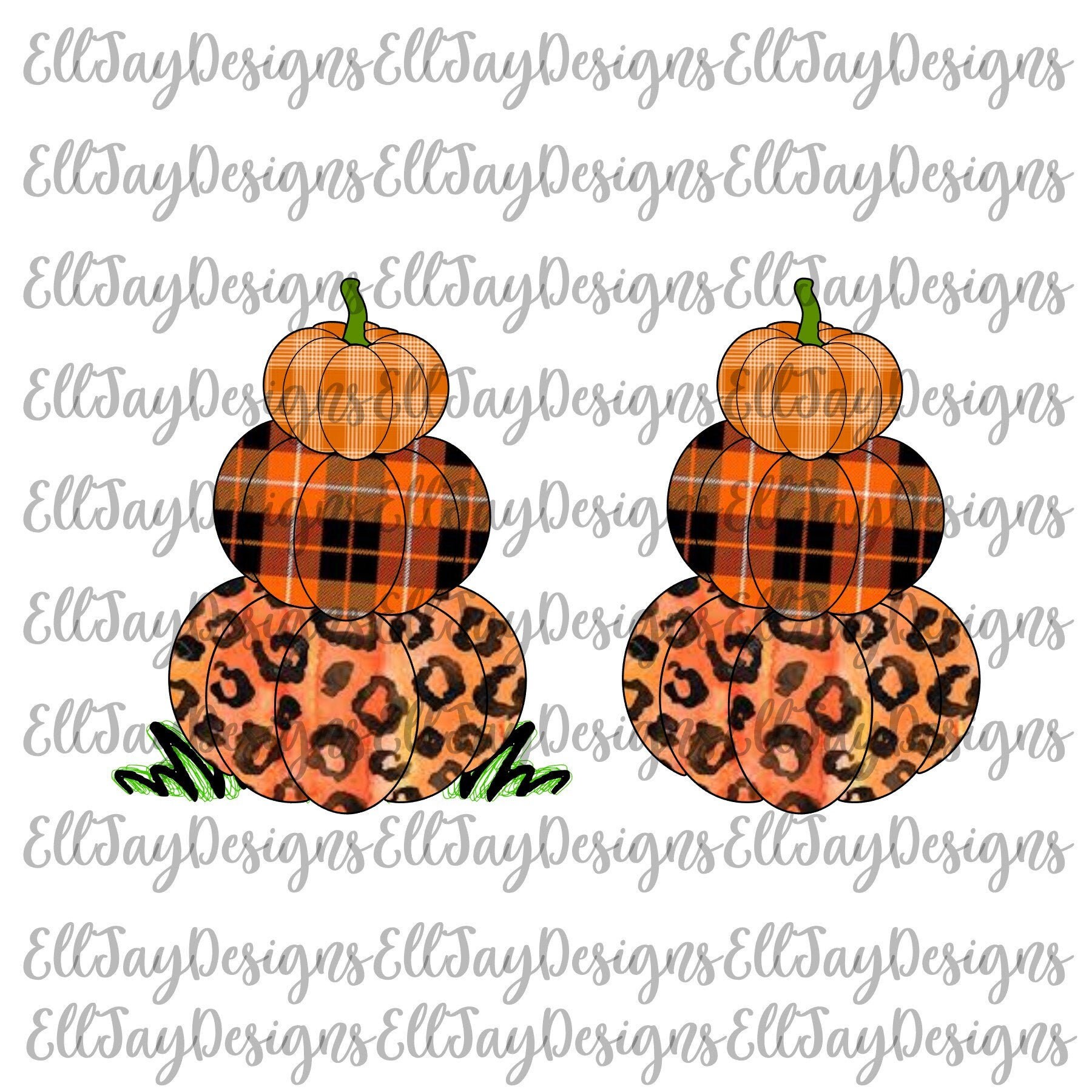 Pumpkin Stack PNG Leopard Print Pumpkin PNG Buffalo Plaid | Etsy