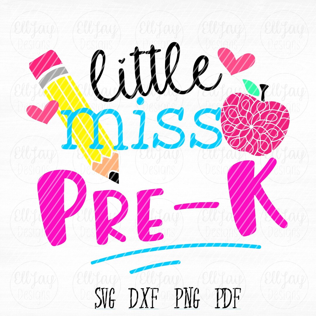 Back to School Svg, Little Miss Pre K, Pre-k Svg, First Day of School ...
