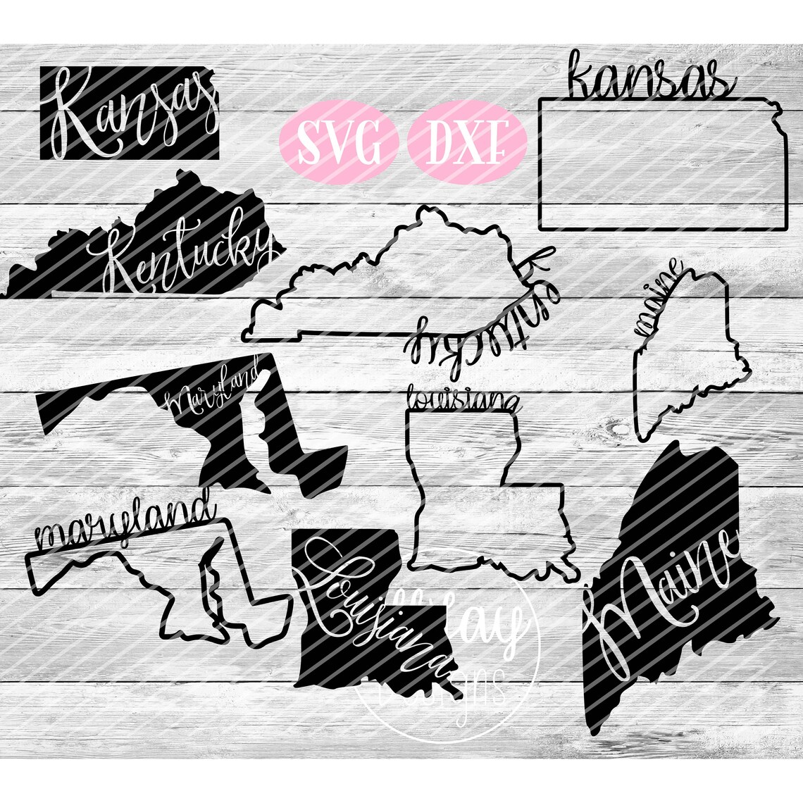 50 States SVG Huge Svg Bundle Svg Bundle 100 Designs Fancy - Etsy