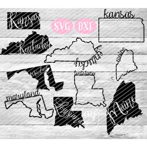 50 States SVG, Huge Svg Bundle, Svg Bundle, 100 Designs, Fancy State ...