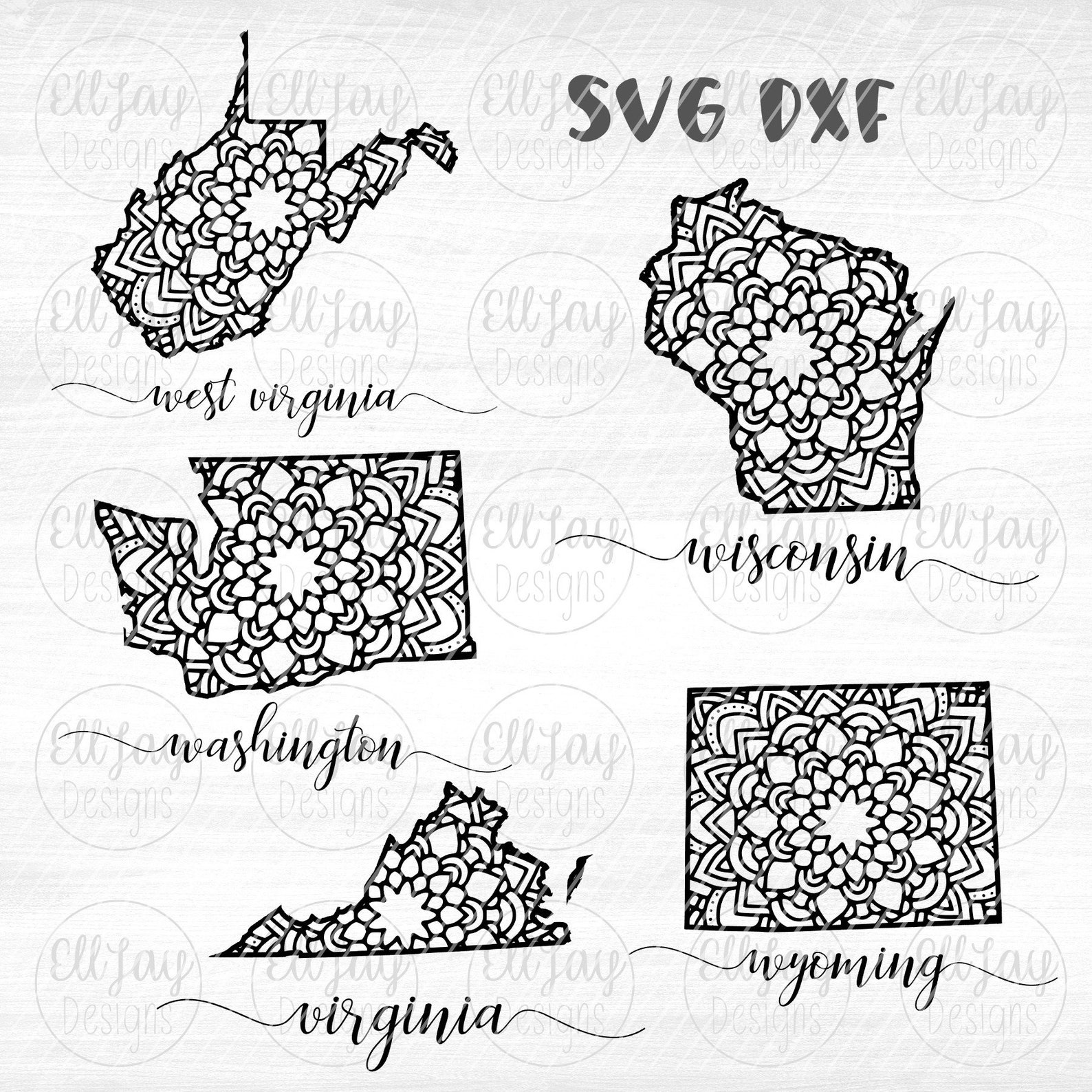 50 States SVG Mandala States Svg Svg Bundle 50 Designs - Etsy