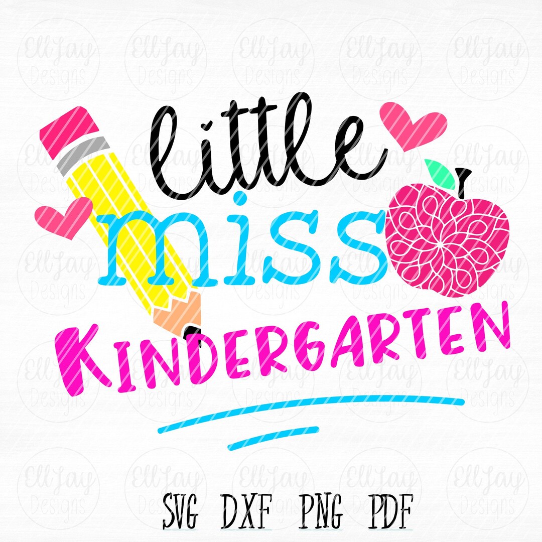 Back to School Svg, Little Miss Kindergarten, Kindergarten Svg, First ...