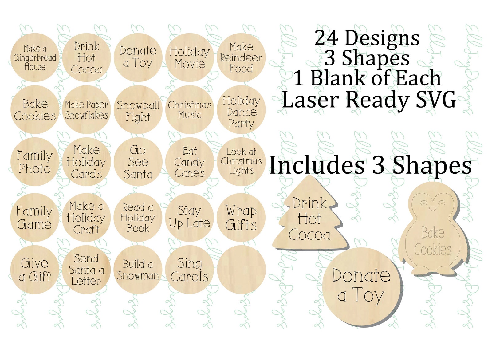 25 Christmas Token SVG Laser Cut File Glowforge Svg Wood - Etsy