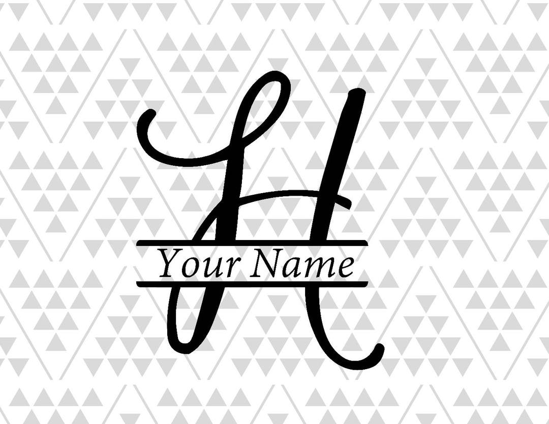 Monogram Letter H, Split Letter H, Silhouette Files, Digital Cut Files ...