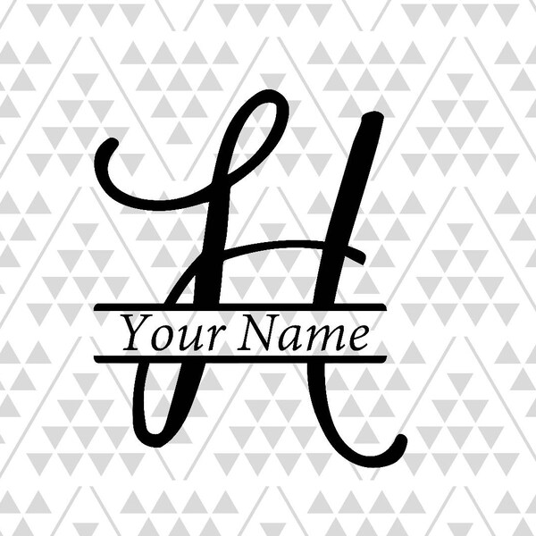 Split Monogram H - Etsy