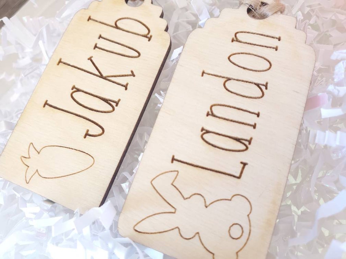 Easter Name Tag SVG for Glowforge Silhouette Cricut - Etsy