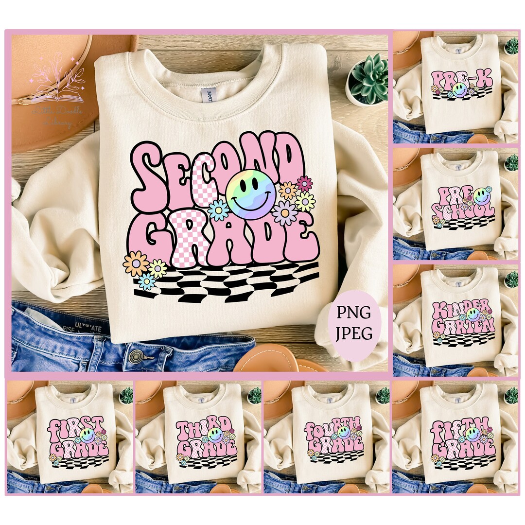 Sublimation Retro Back to School Bundle, 70s, 90s, Kindergarten, First ...